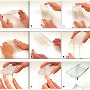 DollSafe Clear Folding Display Box for thin 11-12 inch Dolls and Action Figures, 3" W x 2" D x 12.5" H, Pack of 10