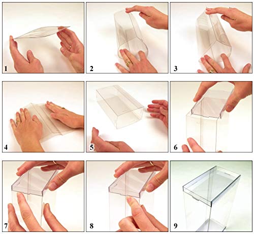 DollSafe Clear Folding Display Box for thin 11-12 inch Dolls and Action Figures, 3" W x 2" D x 12.5" H, Pack of 10