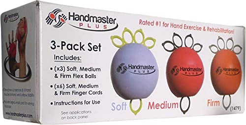 Handmaster Plus Physical Therapy Hand Exerciser - Forearm Exerciser with Stress Relief Ball - Hand Therapy Balls for Exercise, Training - Finger Exerciser & Strengthener - Soft Tension, Purple