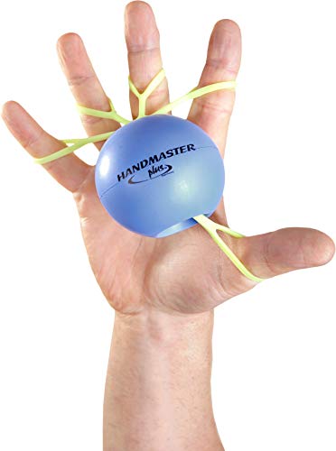 Handmaster Plus Physical Therapy Hand Exerciser - Forearm Exerciser with Stress Relief Ball - Hand Therapy Balls for Exercise, Training - Finger Exerciser & Strengthener - Soft Tension, Purple