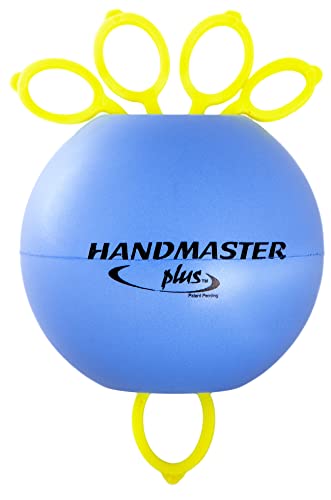 Handmaster Plus Physical Therapy Hand Exerciser - Forearm Exerciser with Stress Relief Ball - Hand Therapy Balls for Exercise, Training - Finger Exerciser & Strengthener - Soft Tension, Purple