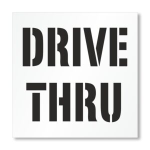 smartsign 48 x 48 inches drive thru reusable stencil with 14.75" letter height, 63 mil plastic, easy to wash, for fast food restaurants, coffee shops, pharmacies, banks, car washes, usa made