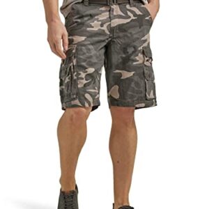 Lee Men's Dungarees Belted Wyoming Cargo Short, Ash Camo, 40