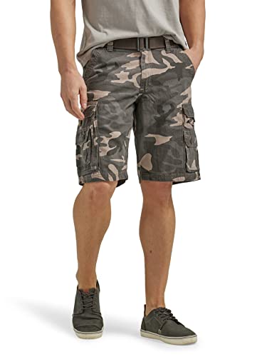 Lee Men's Dungarees Belted Wyoming Cargo Short, Ash Camo, 40