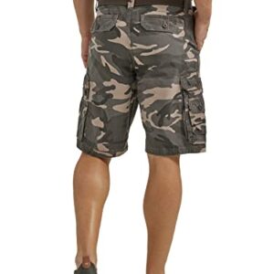 Lee Men's Dungarees Belted Wyoming Cargo Short, Ash Camo, 40