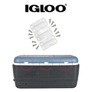 Igloo Cooler Plastic Hinges for Ice Chests (Set of 3), White, Standard Size, Contain UV Inhibitors