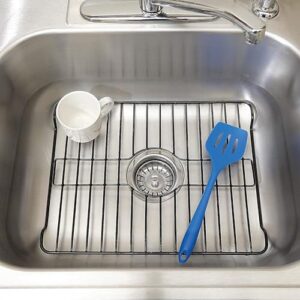 Better Houseware Sink Protector Prevents Scratches, Sink Rack for Bottom of Sink Black Sink Mat Sink Protectors for Kitchen Sink Metal 12 x 10.25 x 1