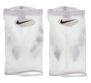 nike unisex's guard lock elite soccer sleeves, white/black/black, s