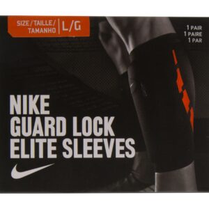 Nike Unisex's Guard Lock Elite Soccer Sleeves, White/Black/Black, S