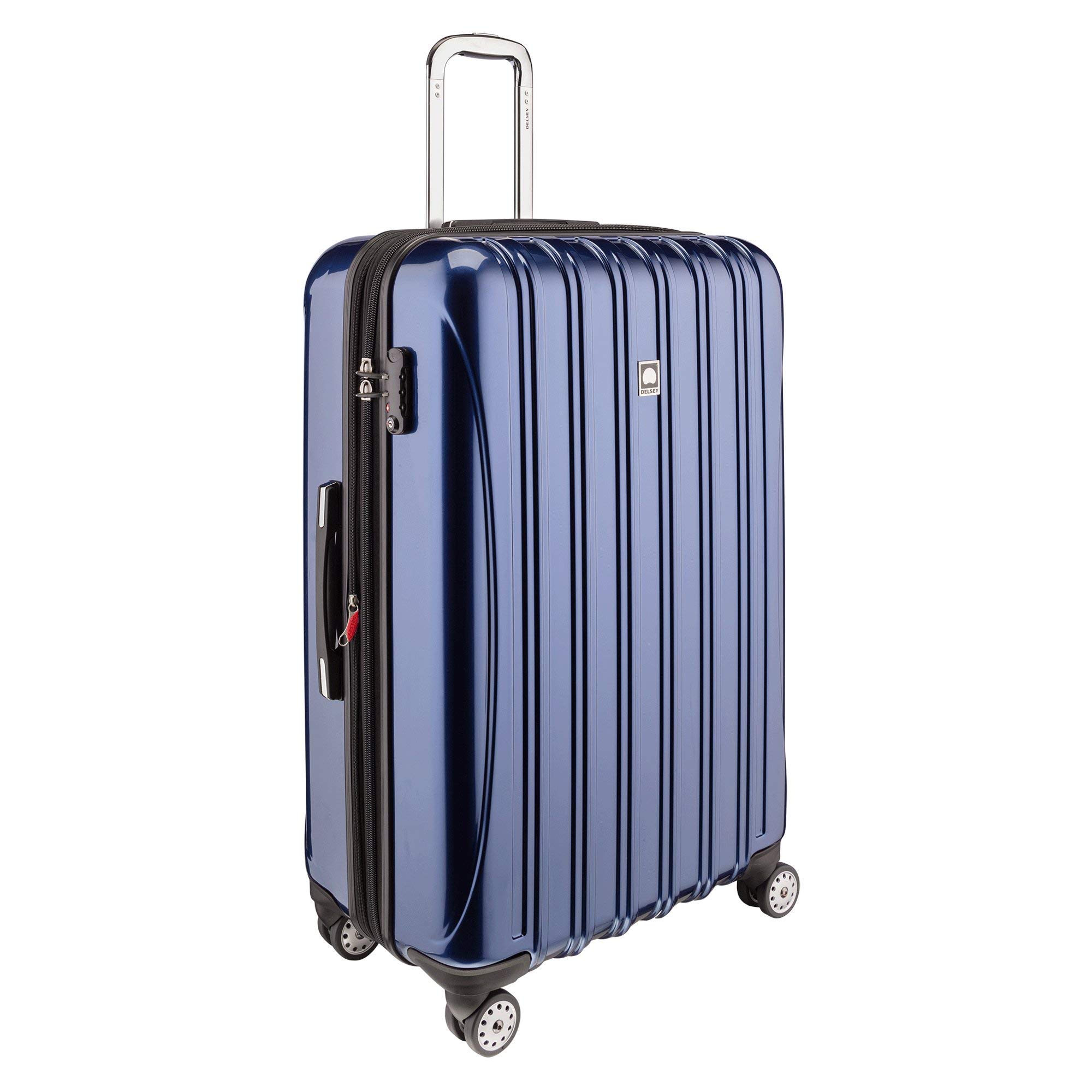 DELSEY Paris Helium Aero Hardside Expandable Luggage with Spinner Wheels, Blue Cobalt, Checked-Large 29 Inch