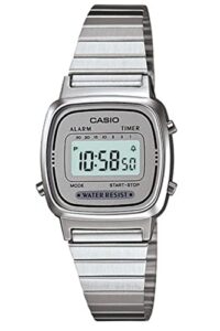 casio women's la670wa-7 silver tone digital retro watch