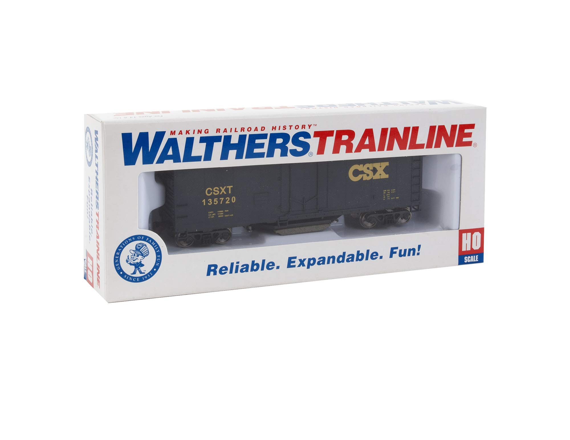 Walthers Trainline 40-Foot Plug-Door Track Cleaning Boxcar CSX 135720, HO Scale