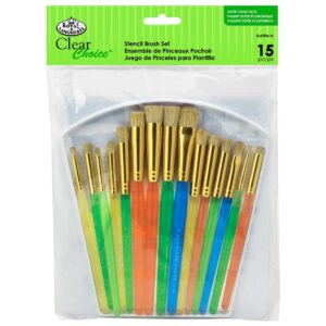 royal brush clear choice stencil brush deluxe value pack, multicolor