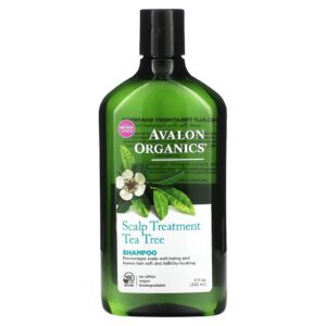 avalon organics shampoo, scalp treatment tea tree, 11 oz