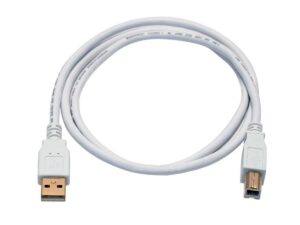 monoprice usb type-a to usb type-b 2.0 cable - gold plated, 28/24awg, 3 feet, white