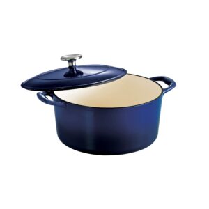 tramontina enameled cast iron covered dutch oven gradated cobalt 5.5-quart, 80131/075ds