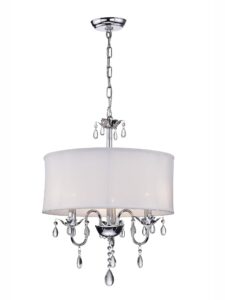 warehouse of tiffany melissa crystal chandelier, 24" h x 18" d, white