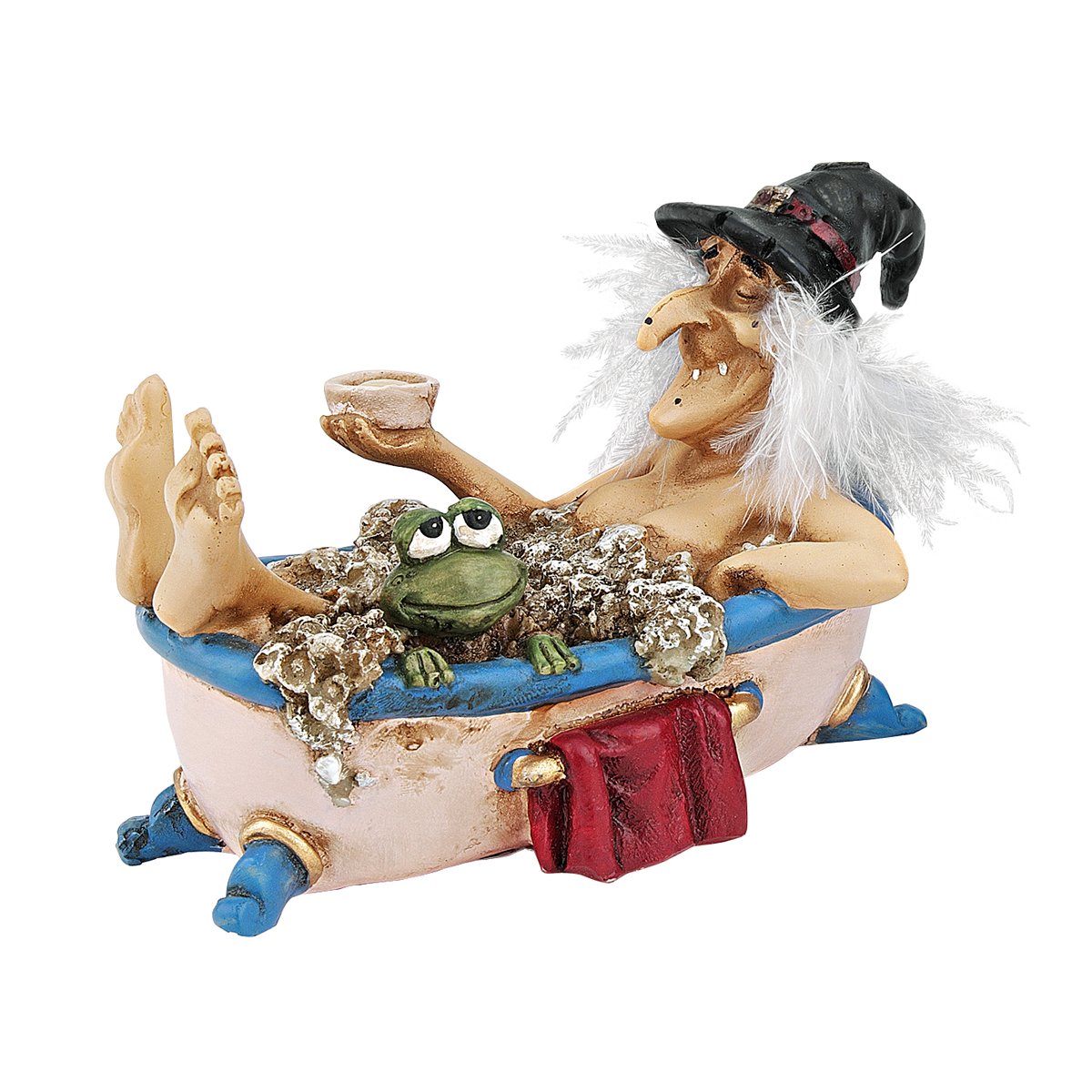 Design Toscano QL30604 Cauldron of Beauty Bewitching Witch Halloween Decor Figurine Statue, 5 Inch, Polyresin, Full Color