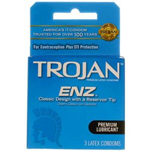 trojan enz lubricated size 3s trojan enz lubricated latex condoms 3ct