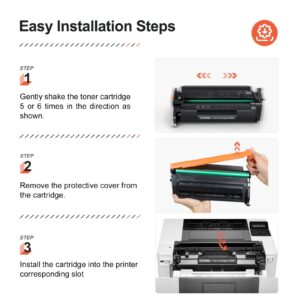 v4ink with Chip 58A Compatible Toner Cartridge Replacement for HP 58A CF258A 58X CF258X for HP Pro M404n M404dn M404dw MFP M428fdw M428fdn M404 M428 Enterprise M430f M406dn Printer (Black, 1-Pack)