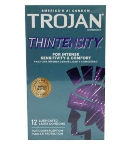 trojan condoms trojan sensitivity thintensity - 12 pack