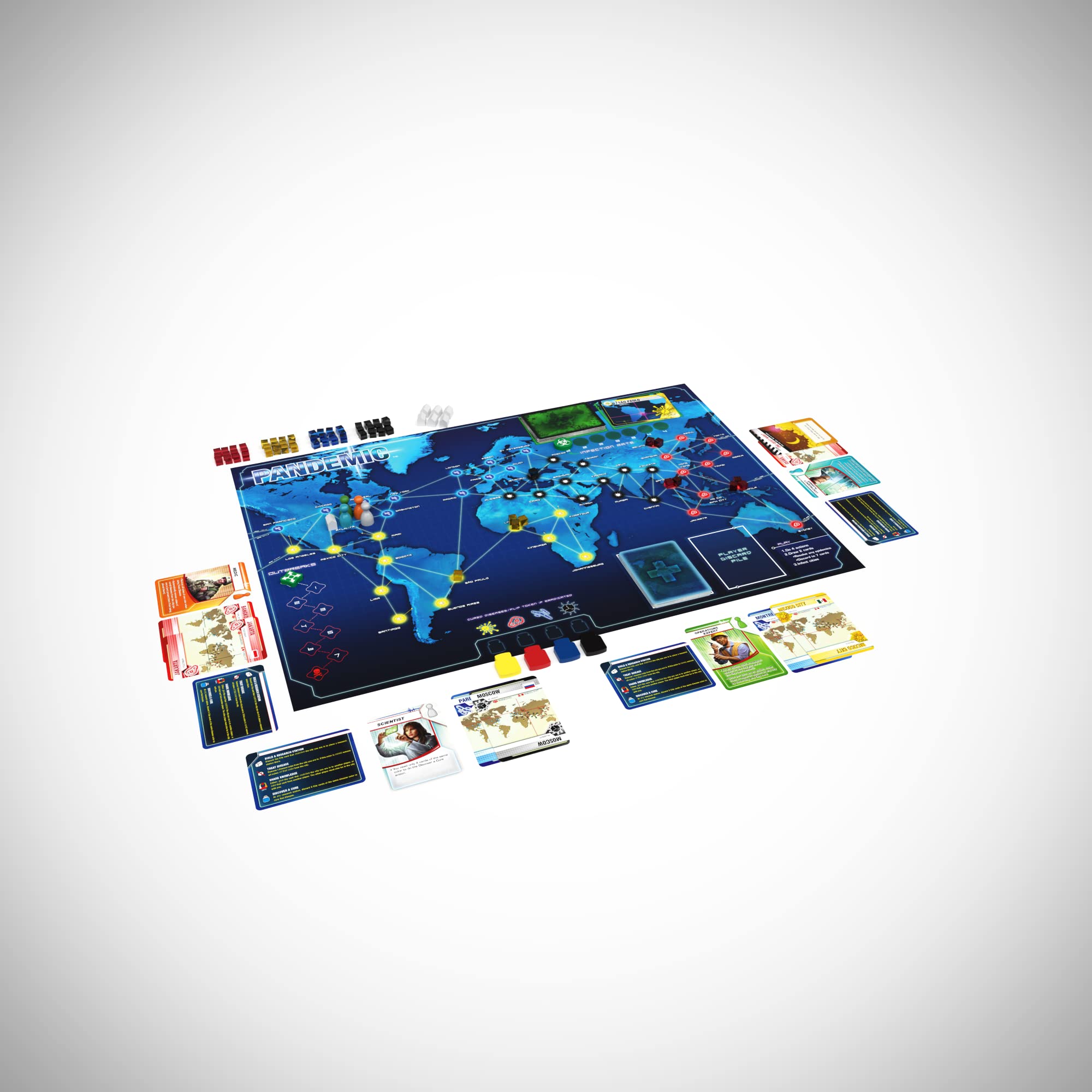 Pandemic Board Game (Base Game) | Cooperative Board Game for Adults and Family | Ages 8+ | 2 to 4 players | Average Playtime 45 minutes | Made by Z-Man Games