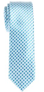 retreez wavy zig zag stripe pattern woven skinny tie - turquoise