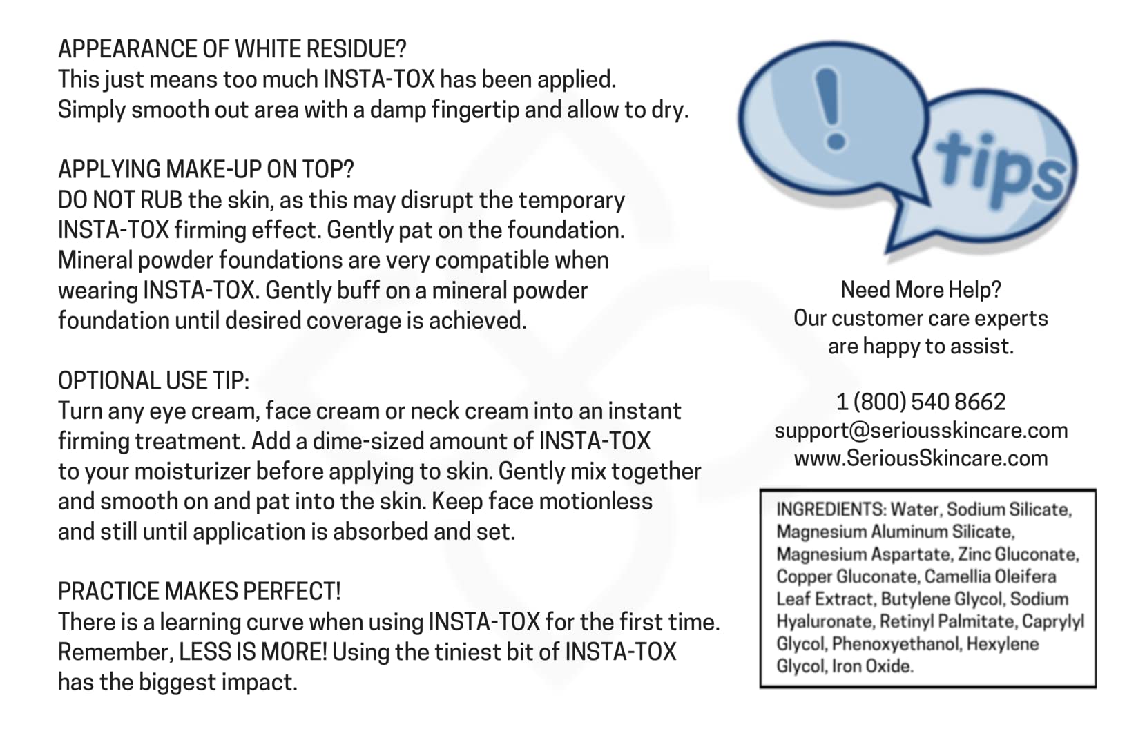 Serious Skincare INSTA-TOX Instant Wrinkle Smoothing Serum - Improves appearance of Fine Lines & Wrinkles -Temporarily Tightens Skin - Instant Line Filler - Two .75 oz. Tubes (2Pack)