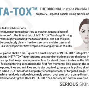 Serious Skincare INSTA-TOX Instant Wrinkle Smoothing Serum - Improves appearance of Fine Lines & Wrinkles -Temporarily Tightens Skin - Instant Line Filler - Two .75 oz. Tubes (2Pack)