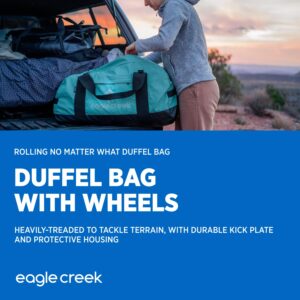 Eagle Creek No Matter What 130L Rolling Duffle Bag with Wheels, Padded Handle, Removable Shoulder Strap, and Quick-Access Front Pocket, Collapsible, Slate Blue