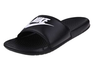 nike men's benassi just do it athletic sandal, black/white noir/blanc, 9.0 regular us