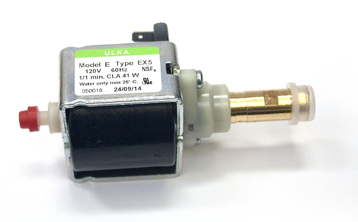 Ulka EX5 Solenoid Vibratory Pump 120V 41W - Brass Output - Suitable for Rancilio Silvia Espresso Machine