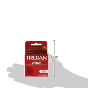 Trojan ENZ Non Lubricated Premium Latex Condoms, 3 Count per Pack - 3 per case.