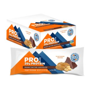 probar - protein bar, peanut butter chocolate, non-gmo, gluten-free, healthy, plant-based whole food ingredients, natural energy (12 count)