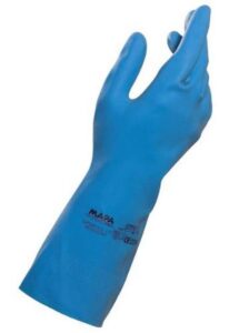 mapa professional classics l-200 natural latex glove, work, 0.018' thickness, 12' length, size 10, blue (bag of 12 pairs)