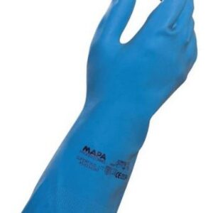 MAPA Professional Classics L-200 Natural Latex Glove, Work, 0.018' Thickness, 12' Length, Size 10, Blue (Bag of 12 Pairs)