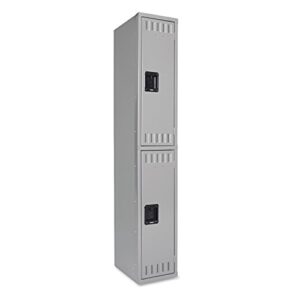 tennsco dts121836amg double tier locker, single stack, 12w x 18d x 72h, medium gray