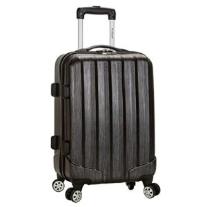 rockland melbourne hardside expandable spinner wheel luggage, metallic, carry-on 20"