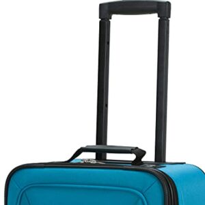 Rockland Journey Softside Upright Luggage Set,Expandable, Turquoise, 4-Piece (14/19/24/28)