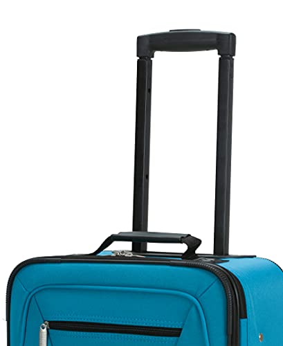 Rockland Journey Softside Upright Luggage Set,Expandable, Turquoise, 4-Piece (14/19/24/28)