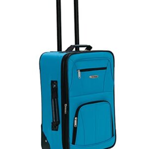 Rockland Journey Softside Upright Luggage Set,Expandable, Turquoise, 4-Piece (14/19/24/28)