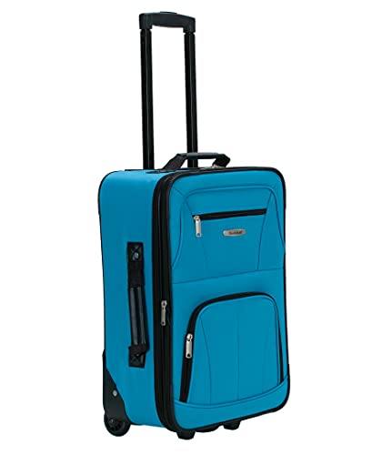 Rockland Journey Softside Upright Luggage Set,Expandable, Turquoise, 4-Piece (14/19/24/28)