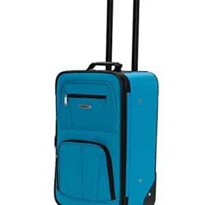 Rockland Journey Softside Upright Luggage Set,Expandable, Turquoise, 4-Piece (14/19/24/28)