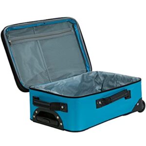 Rockland Journey Softside Upright Luggage Set,Expandable, Turquoise, 4-Piece (14/19/24/28)