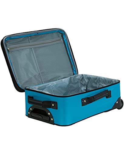 Rockland Journey Softside Upright Luggage Set,Expandable, Turquoise, 4-Piece (14/19/24/28)