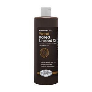 furniture clinic boiled linseed oil for wood furniture & more restore a finish for furniture, table tops, stone & metal wood care for interior oak, pine, teak & more glossy 17oz/ 500ml refined oil