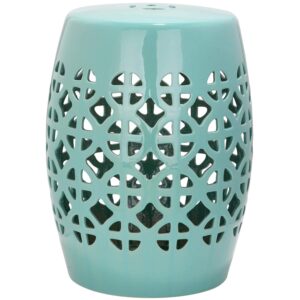 safavieh circle lattice ceramic decorative garden stool, white