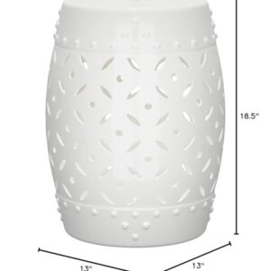 Safavieh Lattice Coin Ceramic Decorative Garden Stool, White