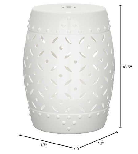 Safavieh Lattice Coin Ceramic Decorative Garden Stool, White