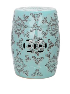 safavieh medallion ceramic decorative garden stool, light blue